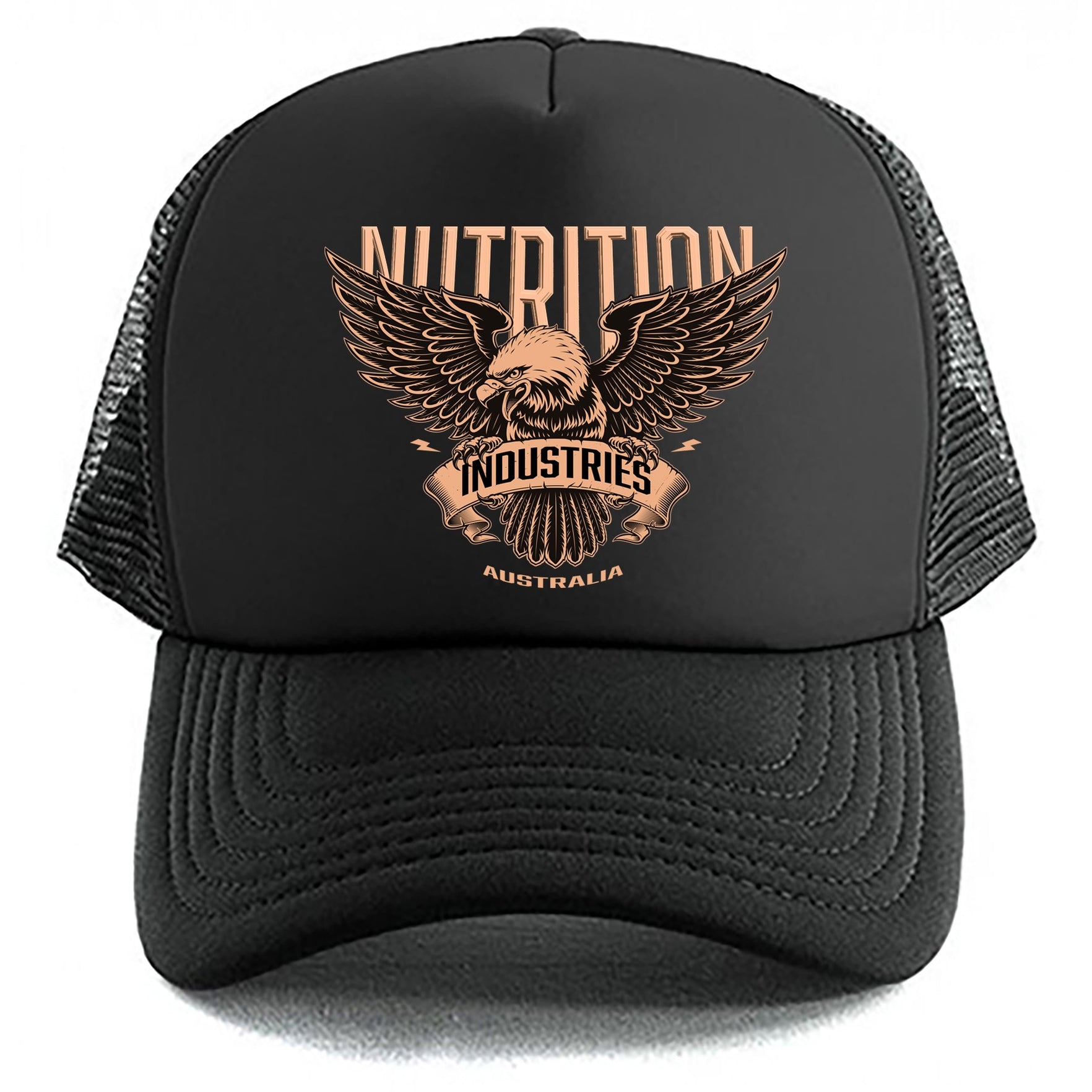 Vintage Eagle Black Caps | Nutrition Industries Australia